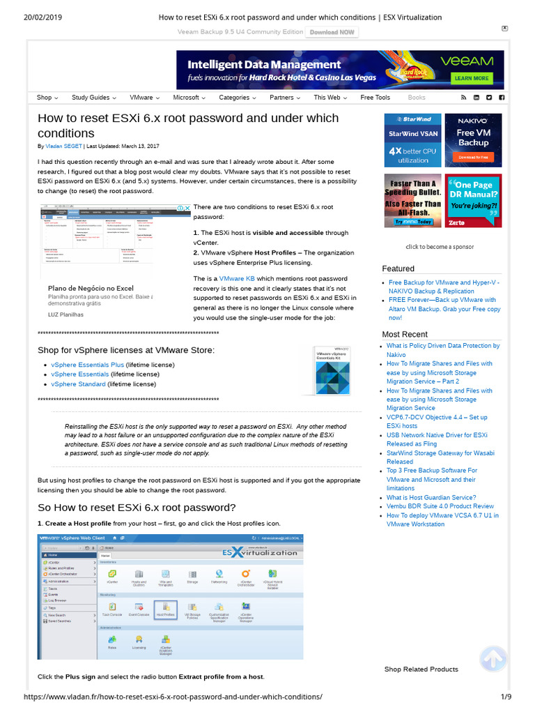 Resetting ESXi 6.x Root Password | PDF | Virtual Machine | Computing