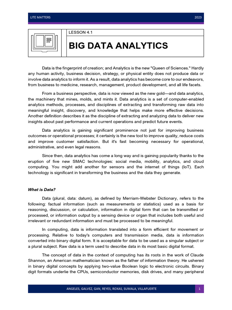 Module 5 | PDF | Big Data | Analytics