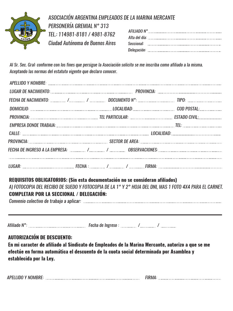 Ficha de Inscripcion Marina M | PDF