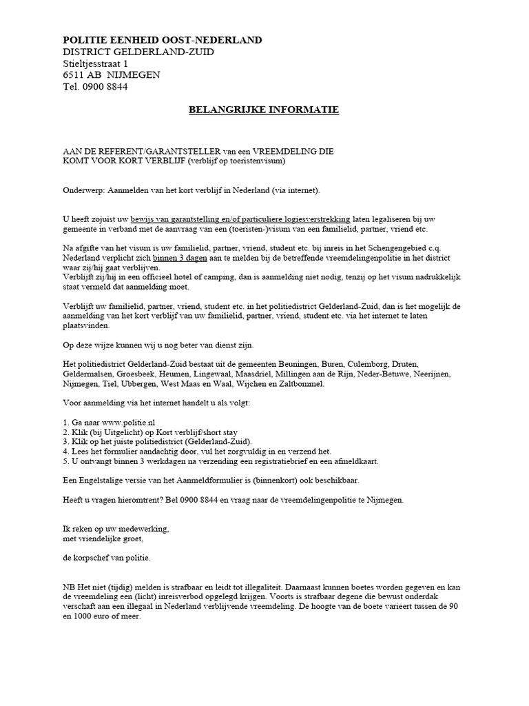 Brief Bij Garantstelling | PDF