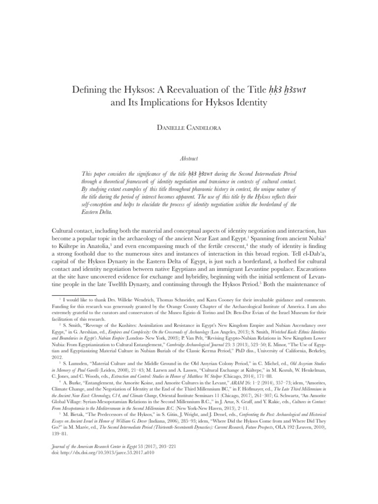 Hyksos Identity and Cultural Contact | PDF | Ancient Egypt
