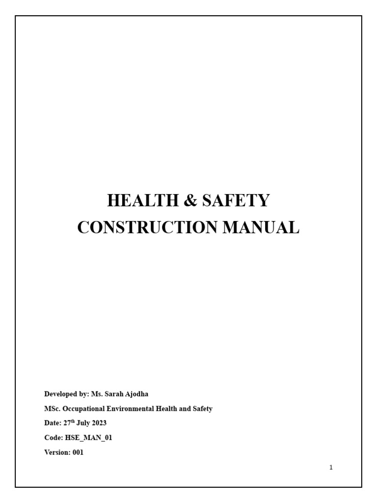 Hse Construction Manual Pdf Welding Construction