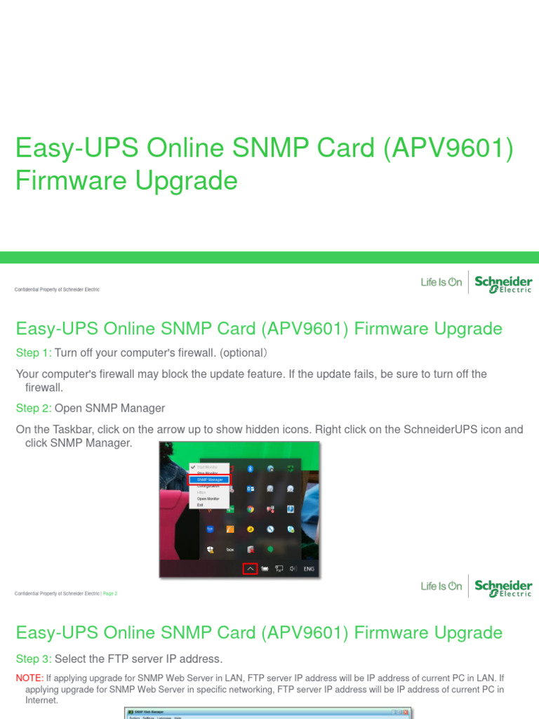 Easy-UPS APV9601 Firmware Upgrade Guide | PDF