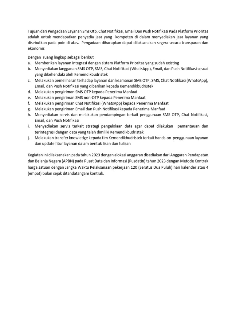 Uraian Pengadaan OTP REV | PDF