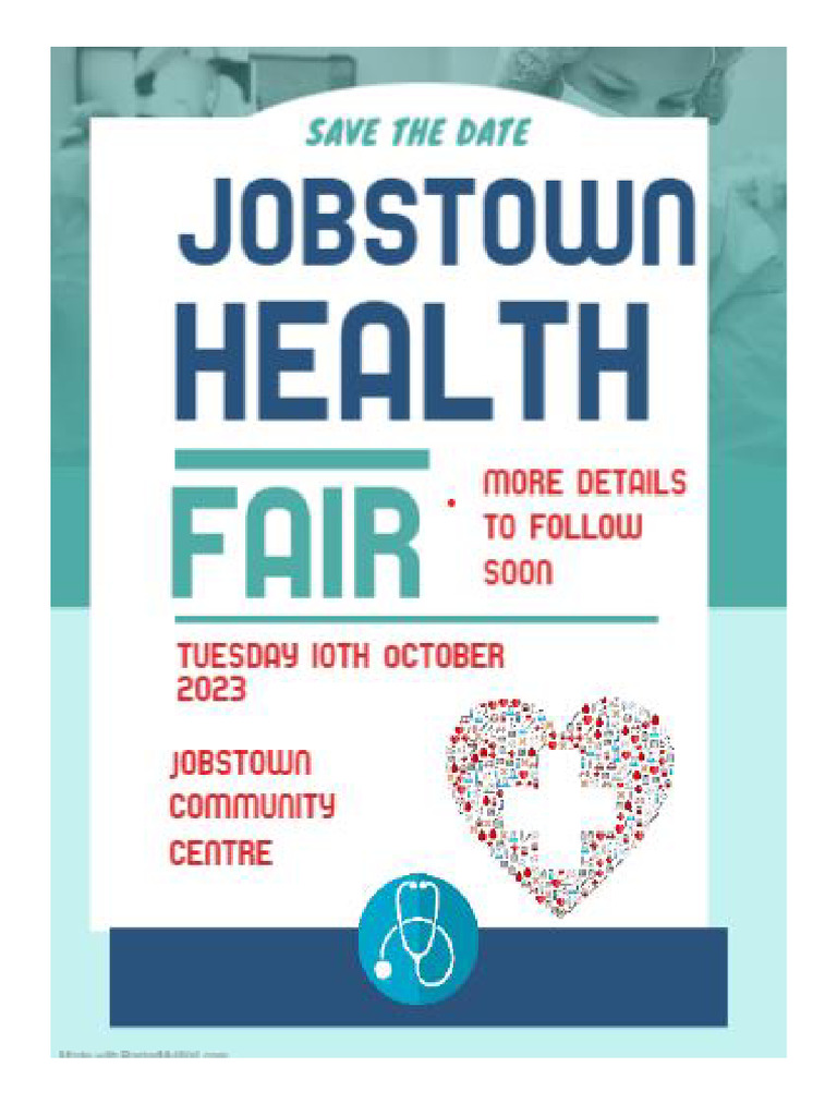 Jobstown Health Fair Save The Date | PDF