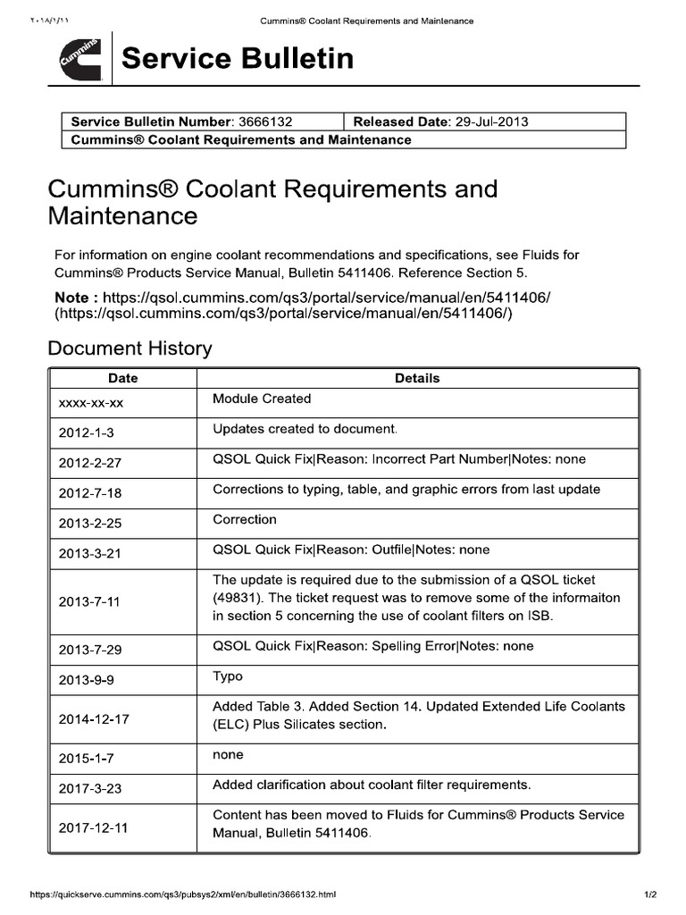 Cummins® Coolant Requirements and Maintenance | PDF