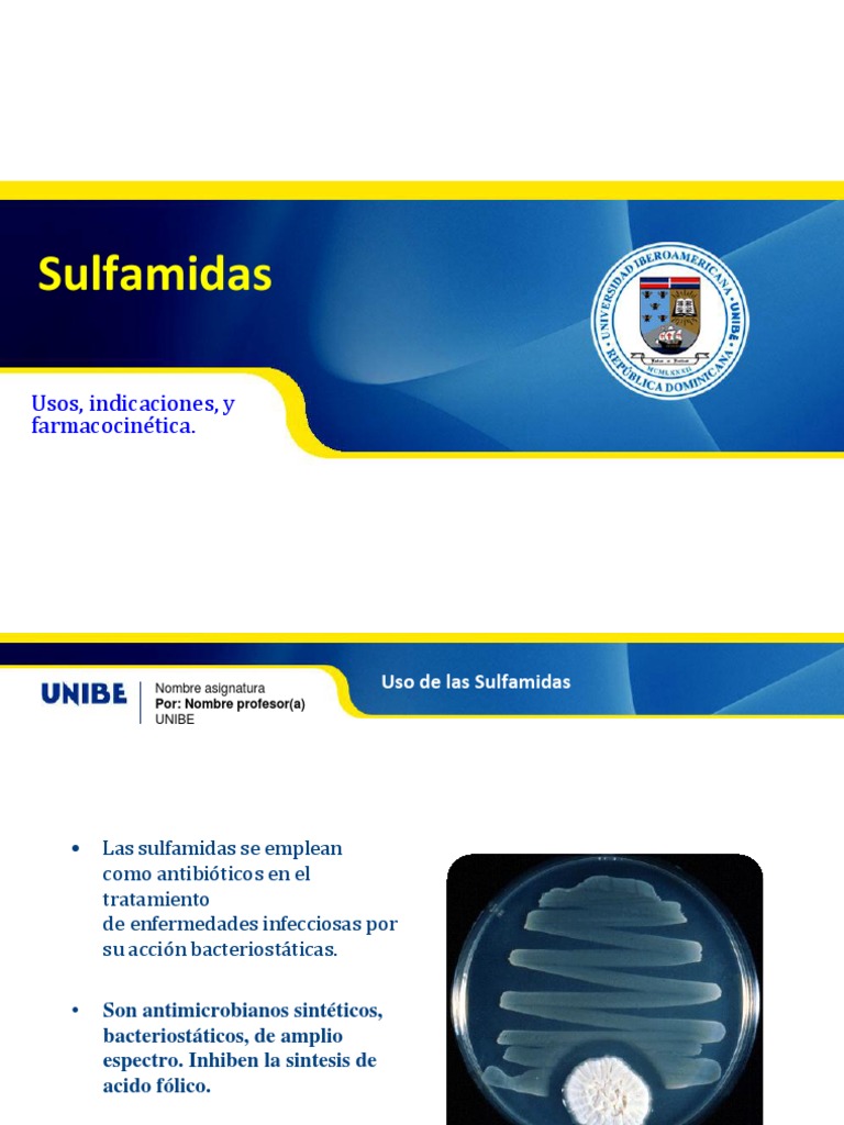 Sulfamidas, Usos, Indicaciones, FC | PDF | Ciencias de la Salud ...