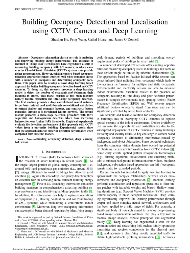 Building Occupancy Detection And Localisation Using Cctv Camera And