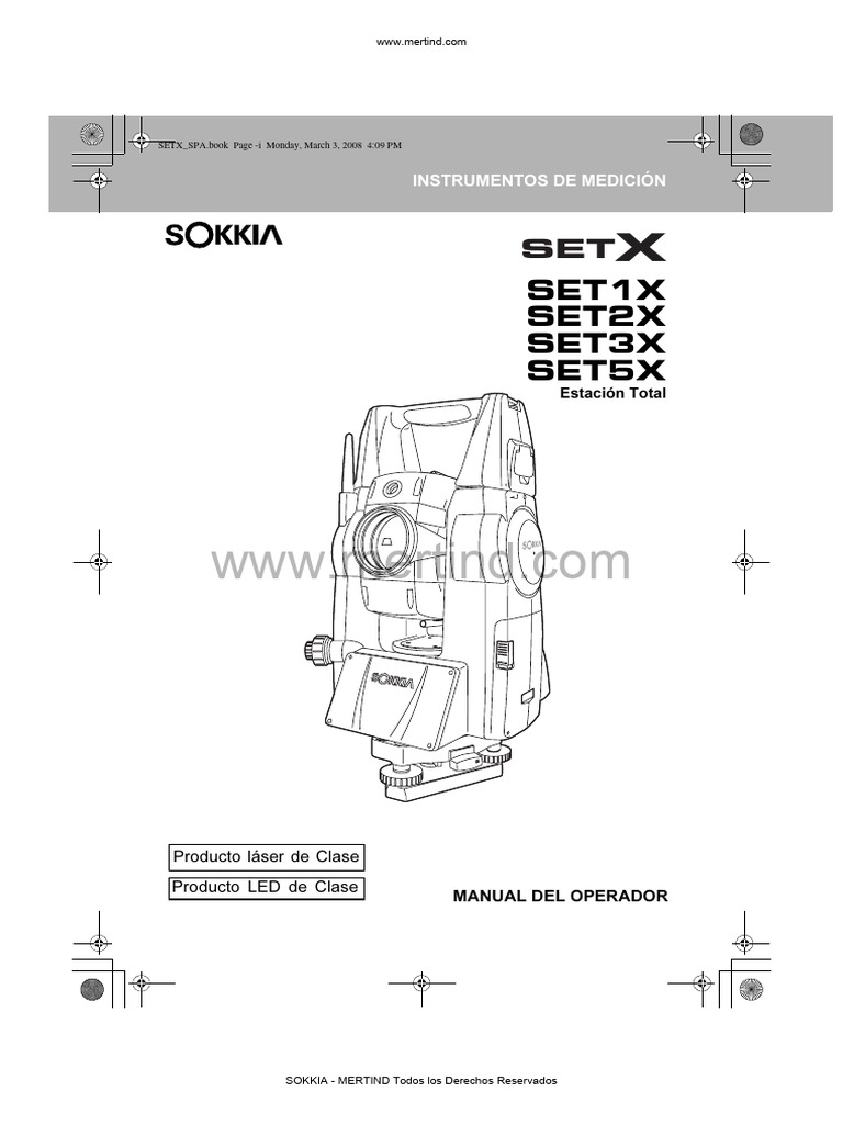 Manual Sokkia Serie Set X Español | Descargar gratis PDF | Láser | Cargador de batería