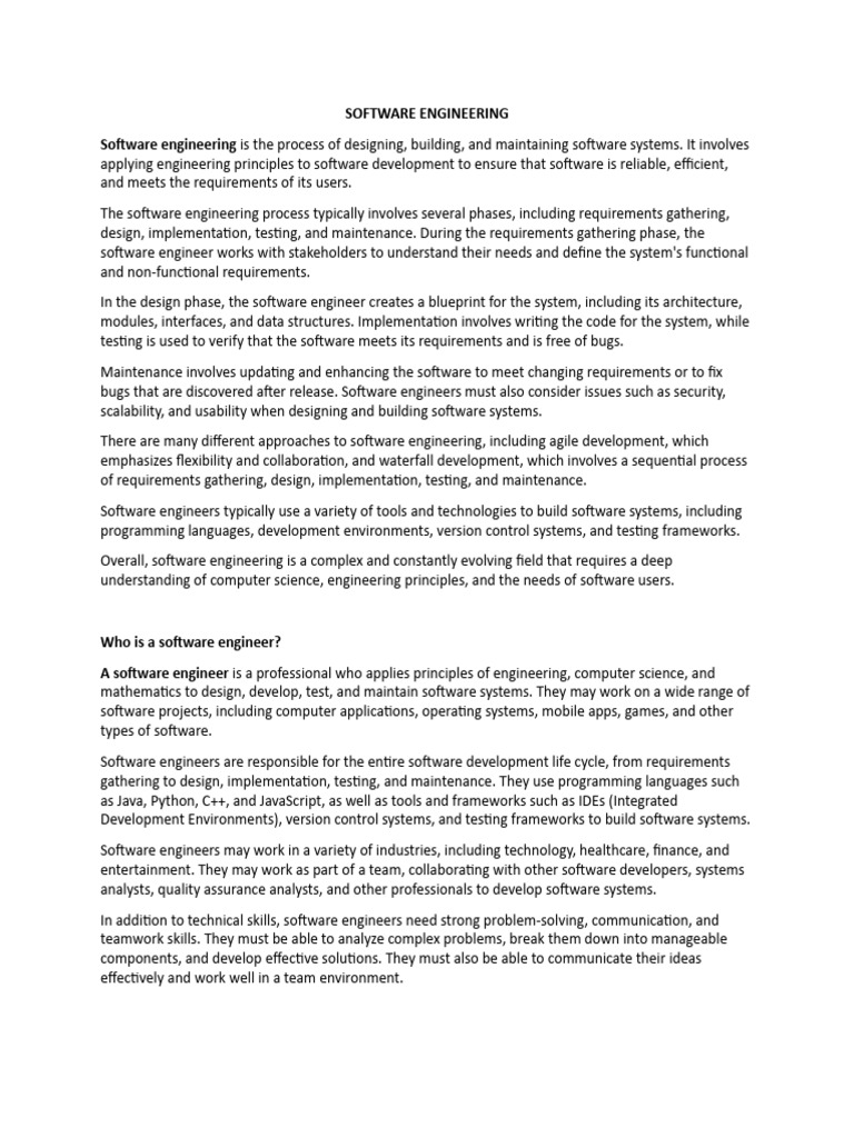 Software Engineering Pdf Software Testing Cloud Computing