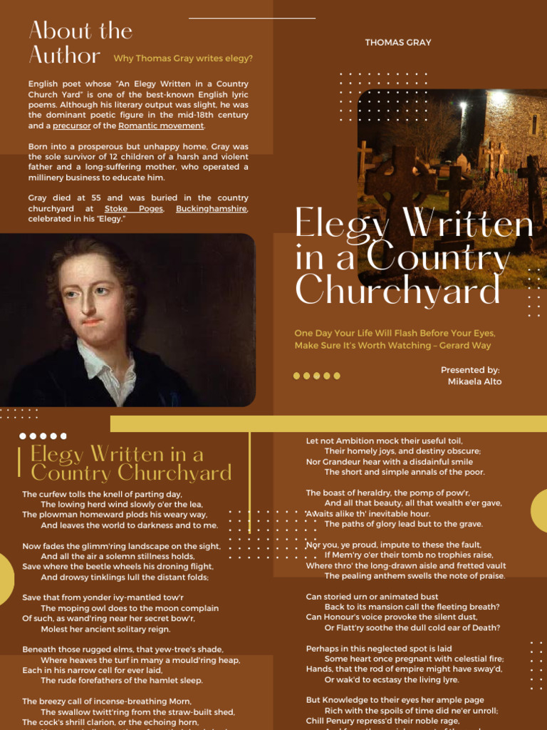 Elegy Written in A Country Churchyard | PDF