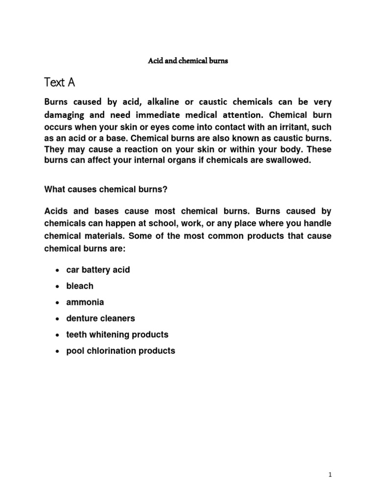 Acid& Chemical Burns Part A | PDF | Burn | Physical Therapy