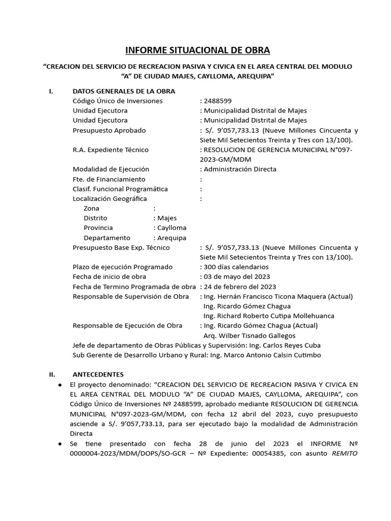 Informe de Estado Situacional | PDF | Presupuesto | Sector privado