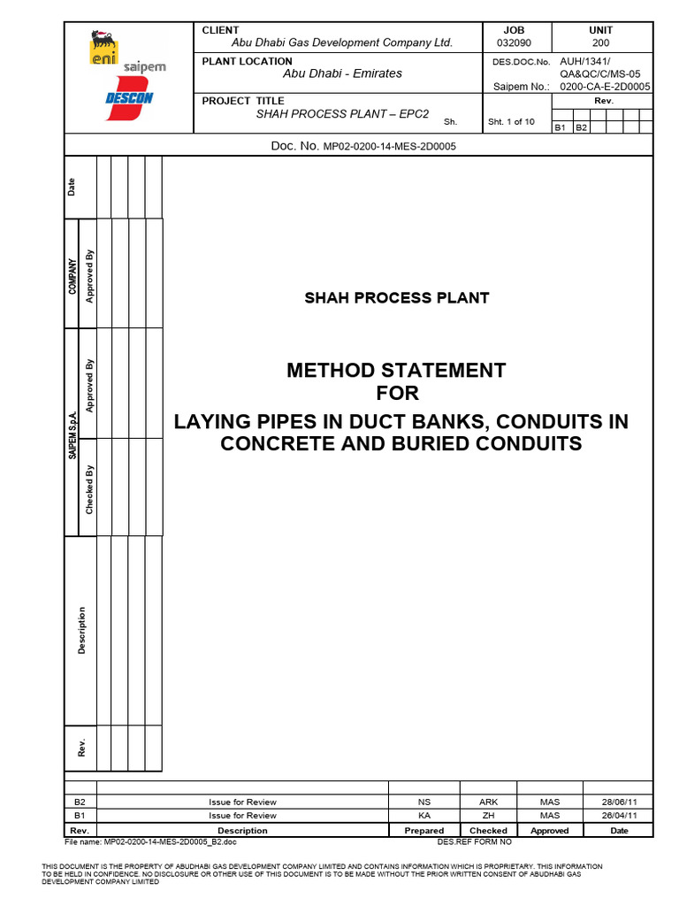 (Lying Pipe) MP02-0200-14-MES-2D0005 - B2 | PDF | Pipe (Fluid ...