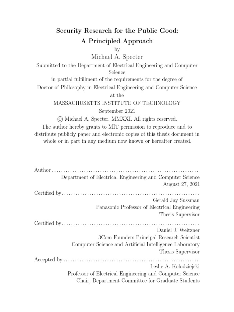 Specter Specter PHD EECS 2021 Thesis | PDF | Computer Security | Security