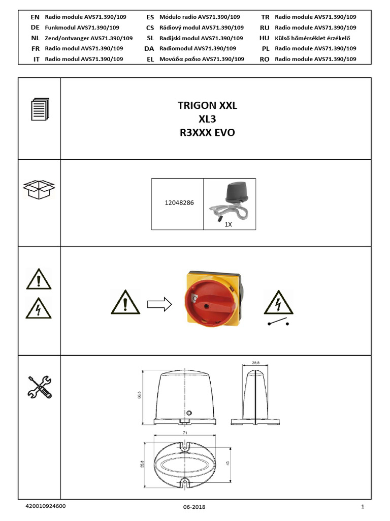 Instruction Manual Avs71.390109 TR XXL | PDF