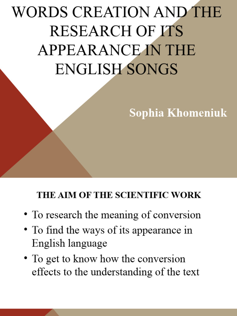 Conversion As A Way of Words Creation and | PDF