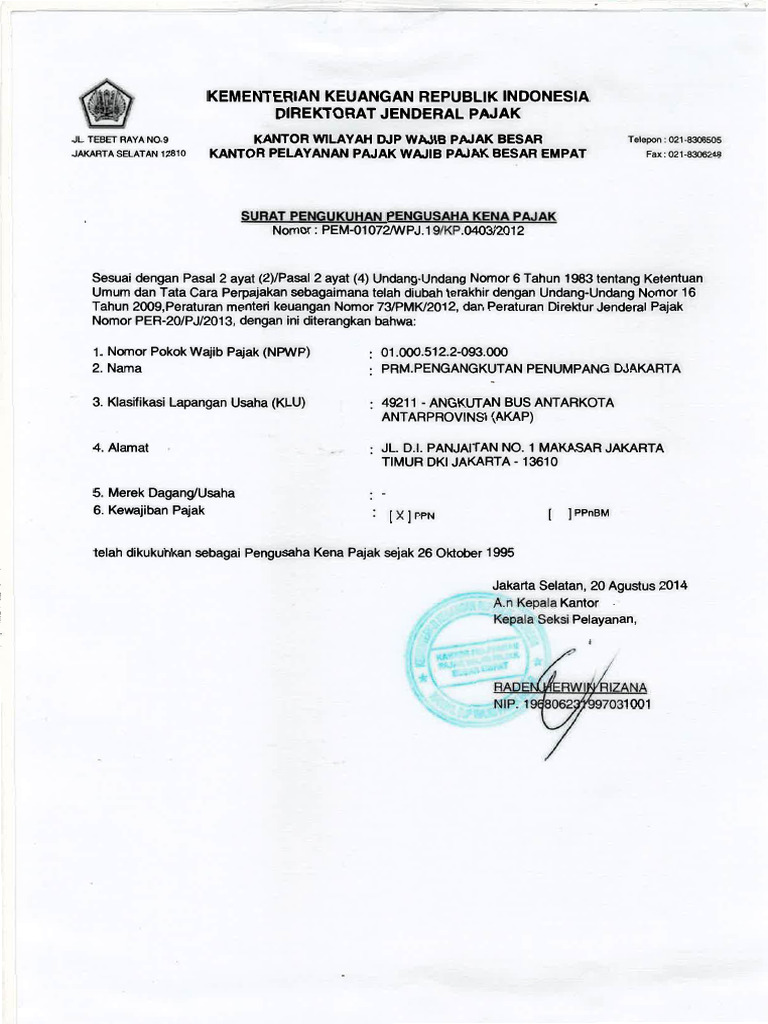 Pengukuhan PKP Perum Ppd-Klu Baru | PDF