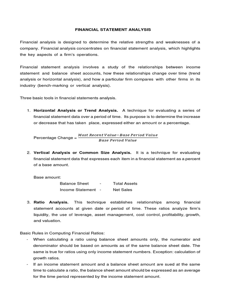 Module 1 Financial Statement Analysis P1 Pdf Dividend