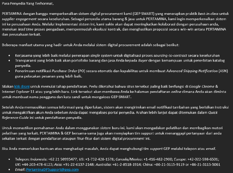 Contoh Email Supplier | PDF