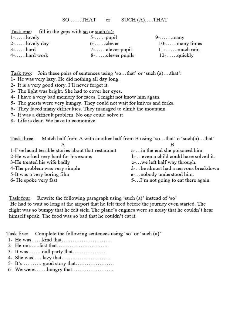 Mastering "So" and "Such That" Usage | PDF