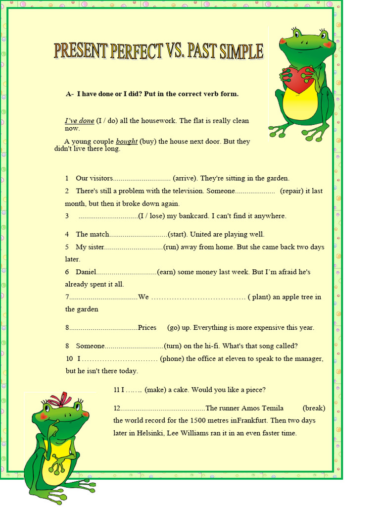 Simple Past Present Perfect | PDF