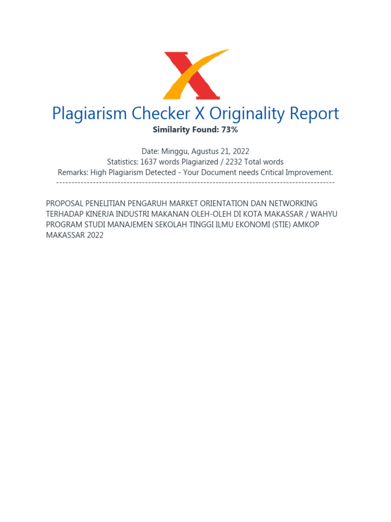 PCX - Report Contoh Turnitin | PDF