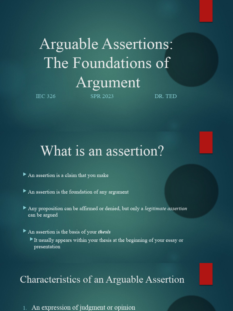 Understanding Arguable Assertions in Arguments | PDF