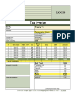 GST Cloth Invoice Template | PDF