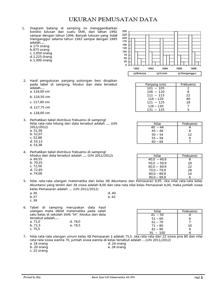 Ukuran Pemusatan Data dan Rata-rata | PDF