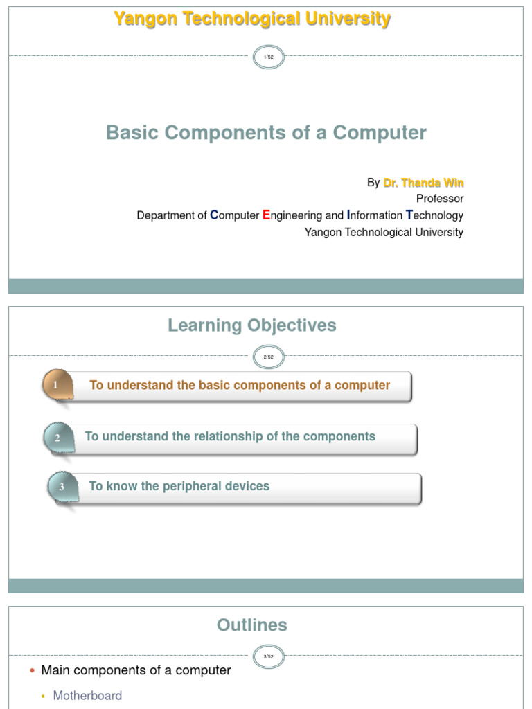 Topic 2 Basic Components of A Computer | PDF | Random Access Memory | Cpu Cache