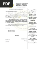 Barangay Clearance Certificate Sample | PDF