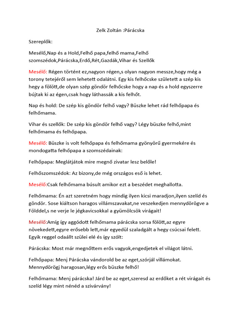 Zelk Zoltán Párácska | PDF