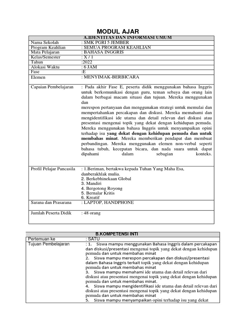 Modul Self Introduction | PDF