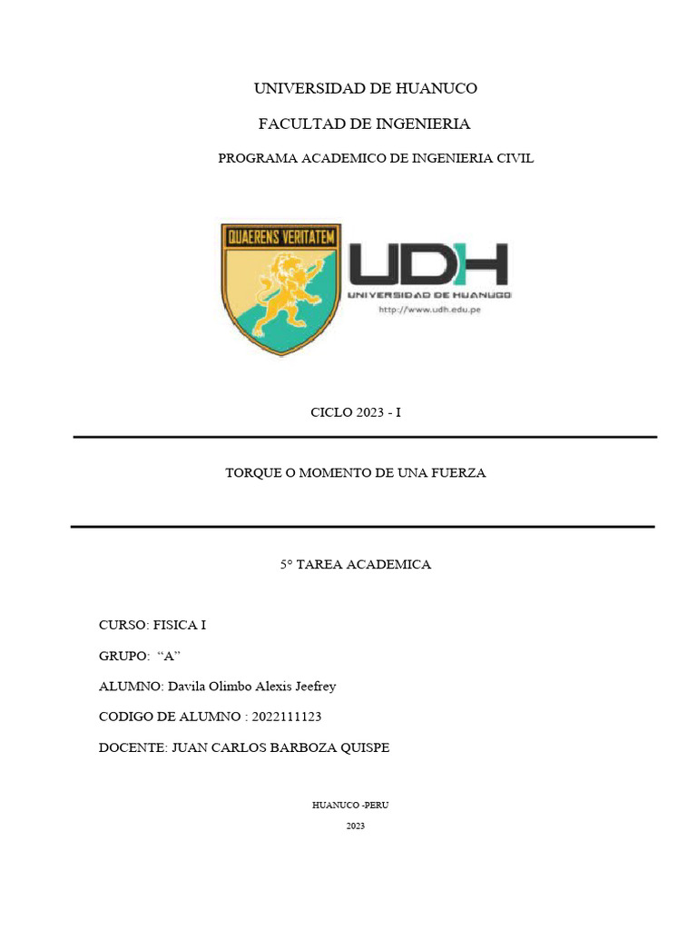 5ta Traea Academica Fisica I | PDF | Esfuerzo de torsión | Vector ...