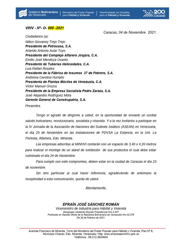 Modelo de Oficio A Las Empresas | PDF