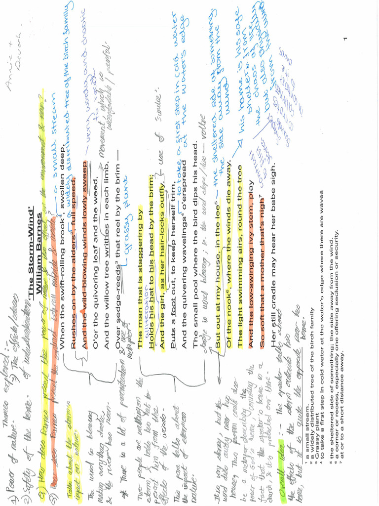 'The Storm-Wind' Annotations | PDF