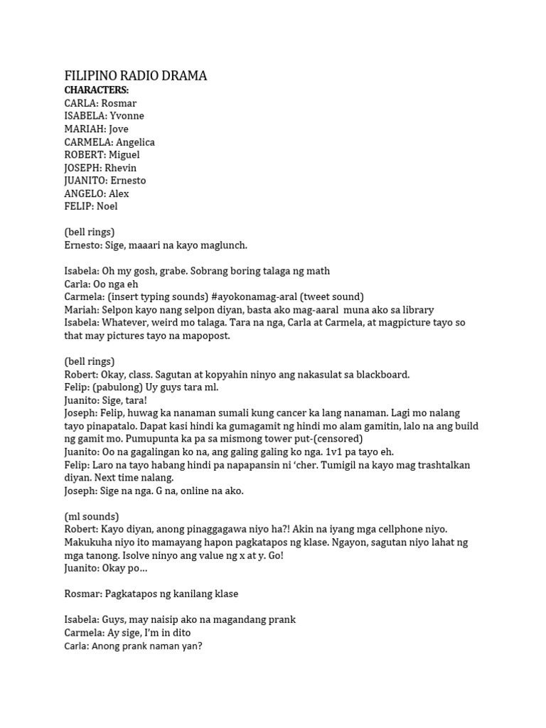 Filipino Role Play | PDF