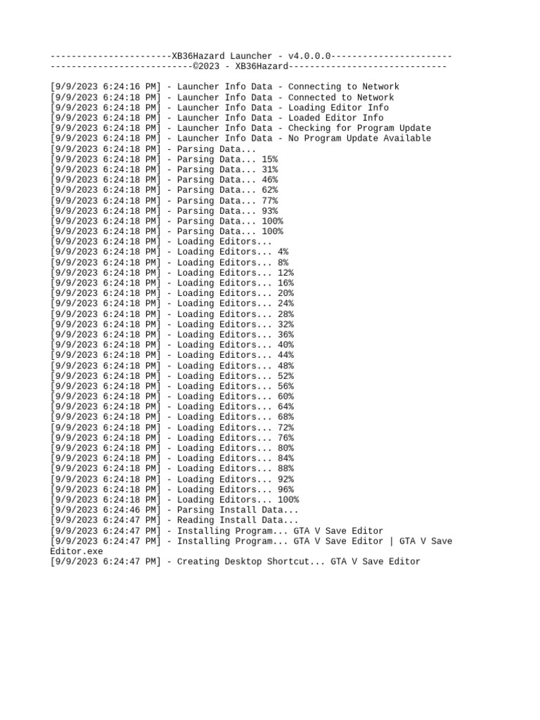Xb36hazard Launcher - Startup Log | PDF | Software | Computer Engineering