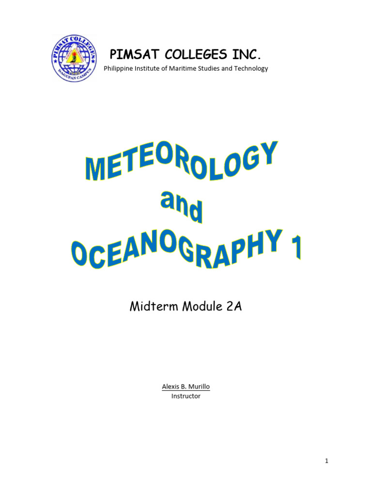 MT Meteo1 Midterm Module 2A 2nd Sem 2022 2023 | PDF | Pressure | Atmospheric Pressure