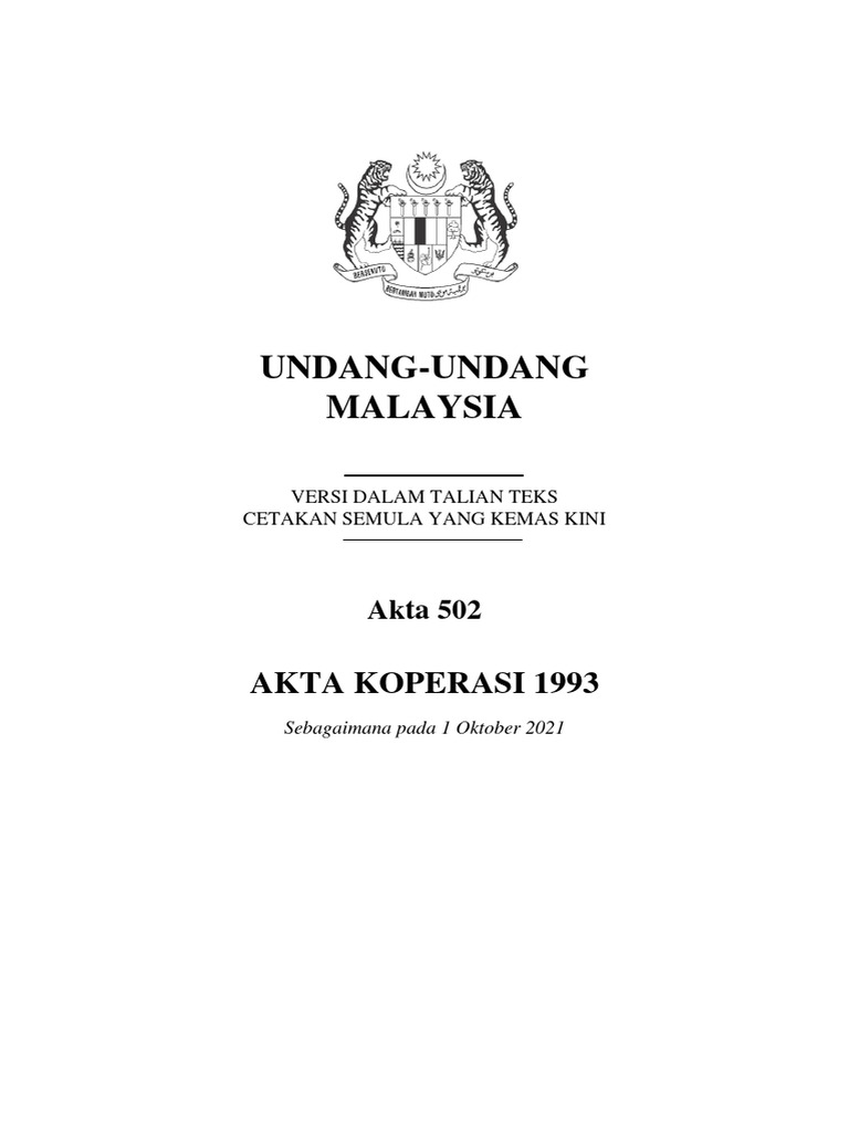 Akta 502 | PDF