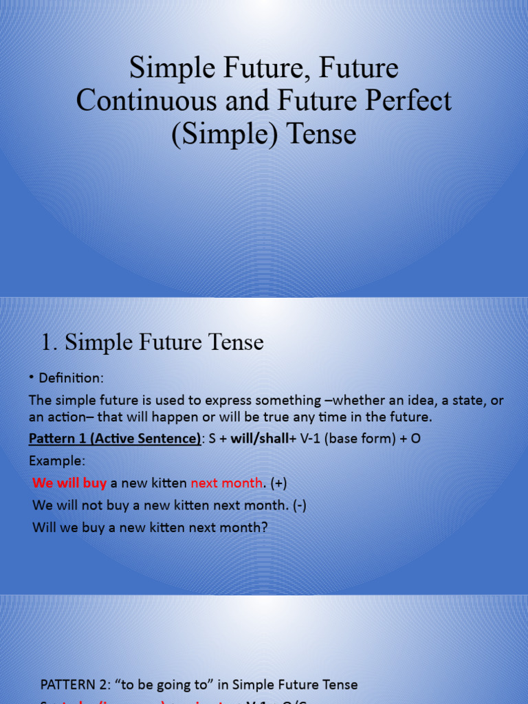 M13 Simple Future Future Continuous And Future Perfect Tense Pdf