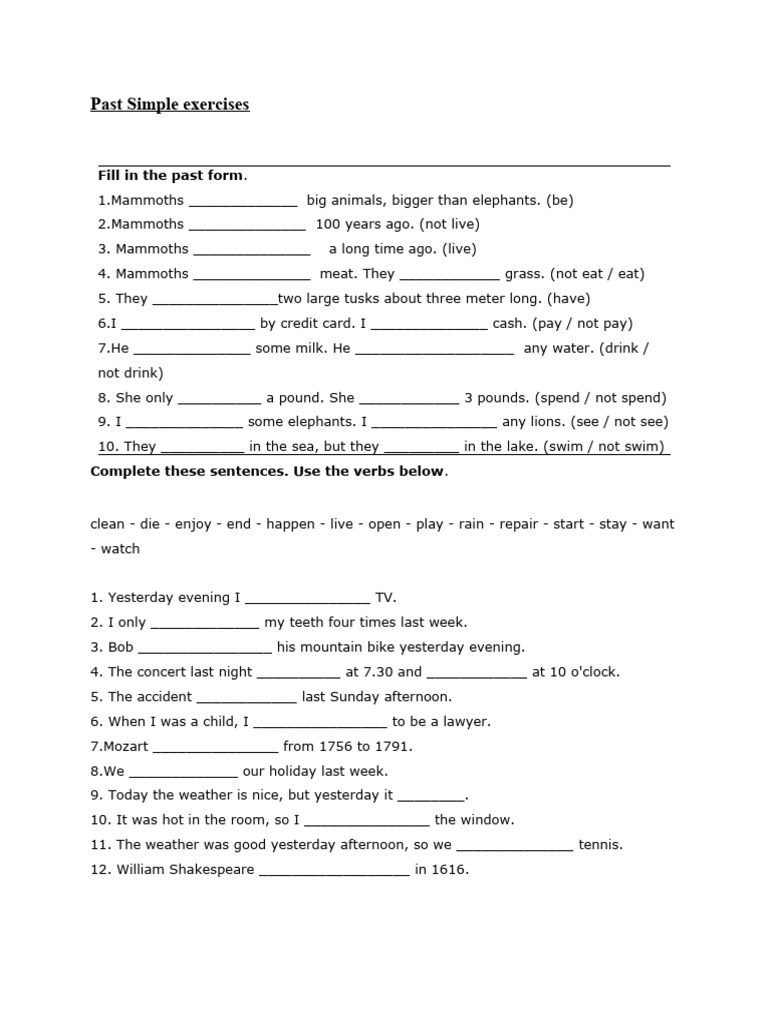 REVISION Past Simple | Download Free PDF | Workweek And Weekend