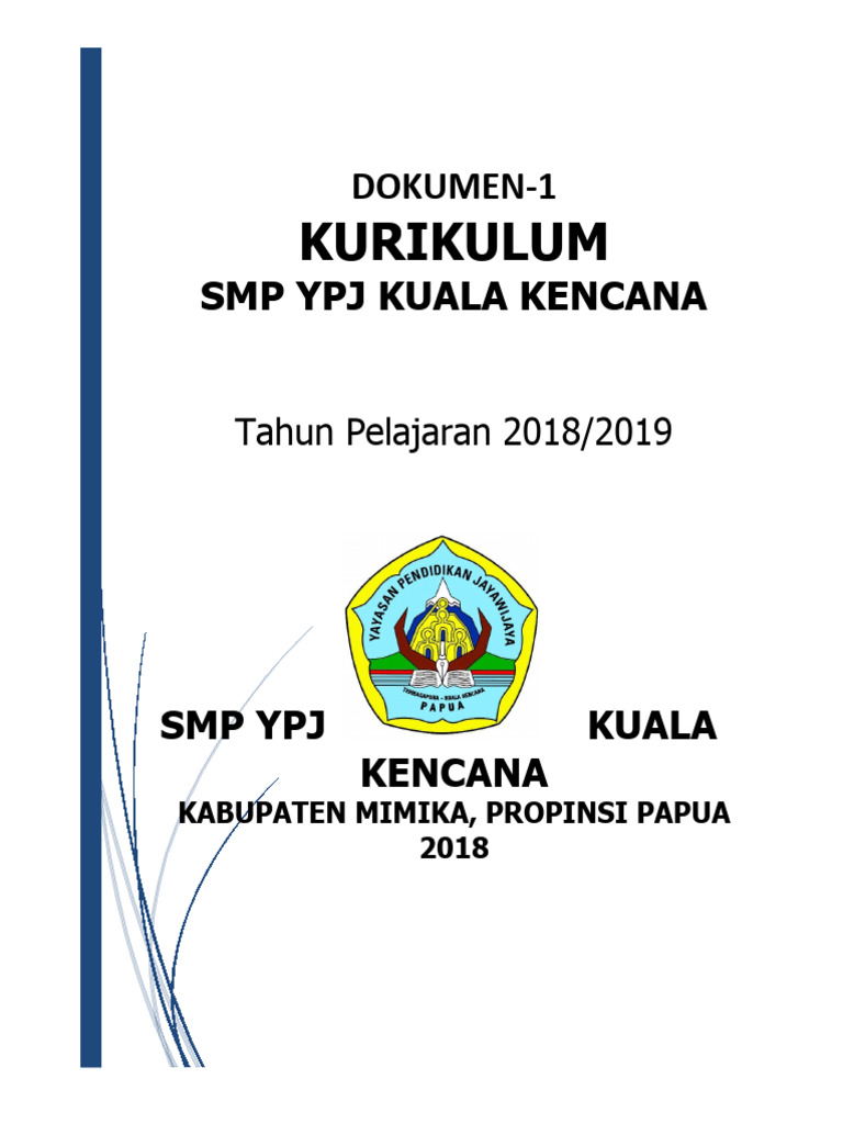 Kurikulum SMP YPJ Kuala Kencana 2018 | PDF