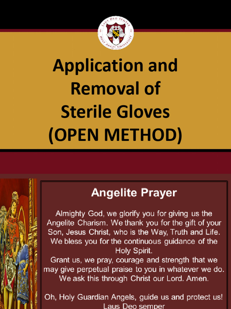 Applying and Removing Sterile Gloves (Open Method) | PDF | Hand | Glove