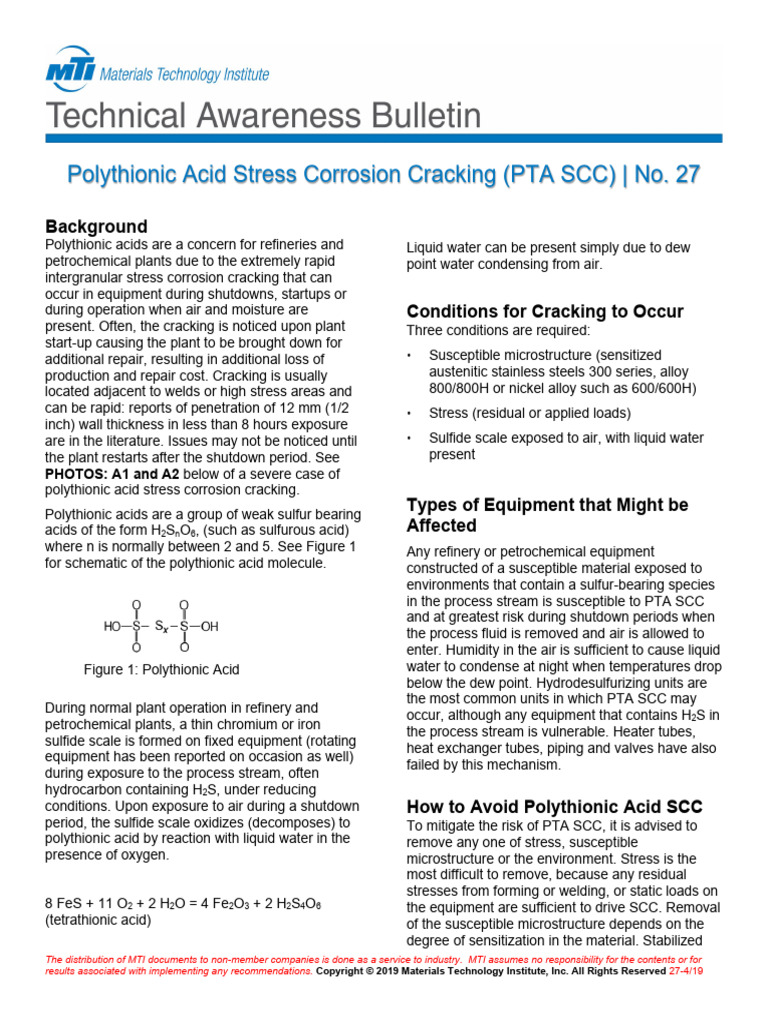 Pta SCC | PDF | Stainless Steel | Corrosion