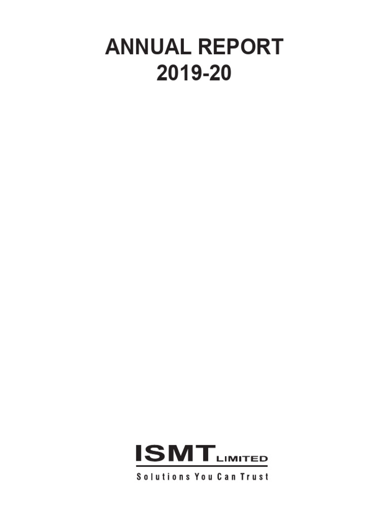 ISMT Ltd Annual Report 2019-20 | PDF | Internal Control | Audit
