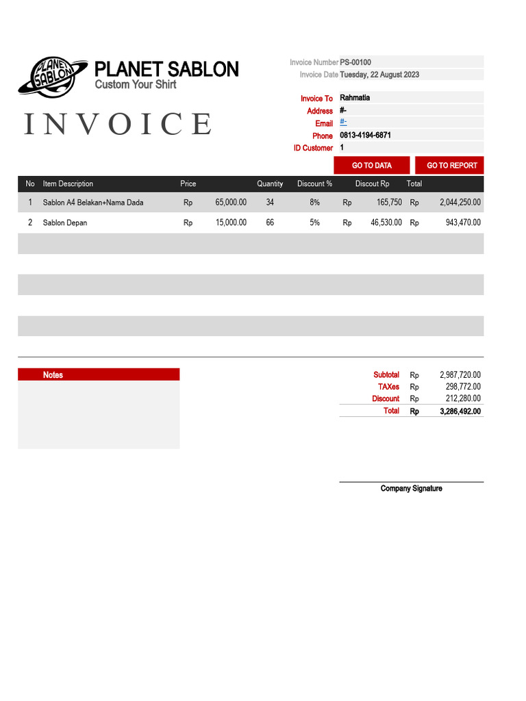 Invoice 001 | PDF | Discounts And Allowances | Financial Markets