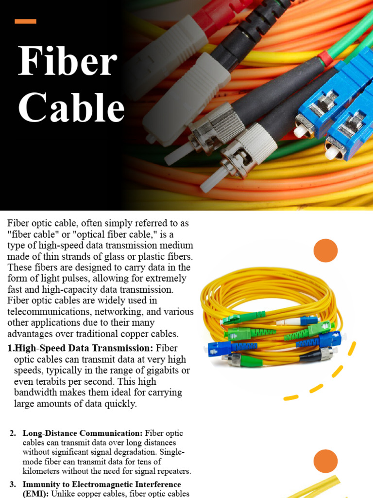 Fiber Cable | PDF | Fiber To The X | Optical Fiber