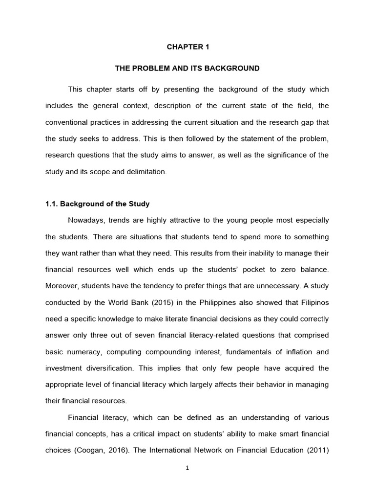 FINANCIAL LITERACY Research Paper 2019 (BEST PAPER) | PDF | Cost Of ...